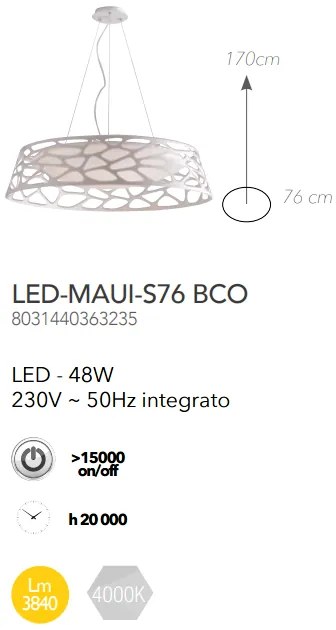 Faneurope LED-MAUI-S76 BCO moderní LED svítidlo