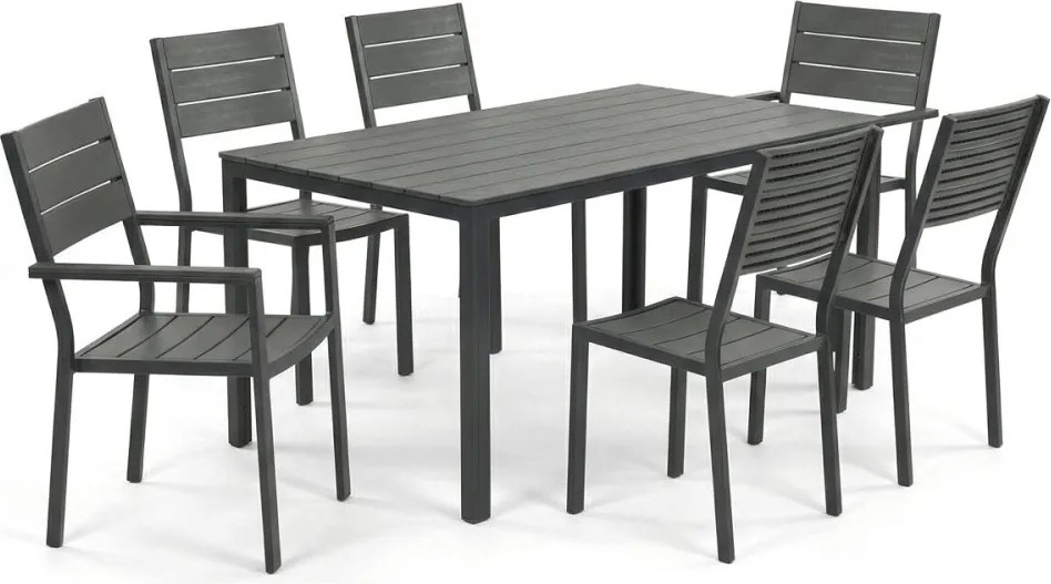Zahradní sestava AZS-B1656 GREY, polywood, šedá (156 x 78) cm
