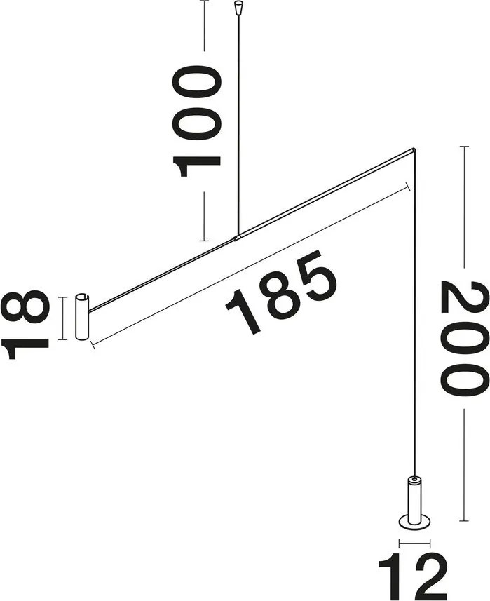 Matně černá kovová LED stojací lampa (výška 250 cm) Voice – Nova Luce