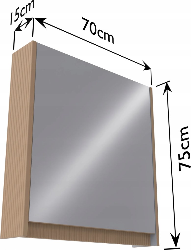 Ryflovaná zrcadlová skříňka 70 Kaszmir Skříňka se zrcadlem Omeble.