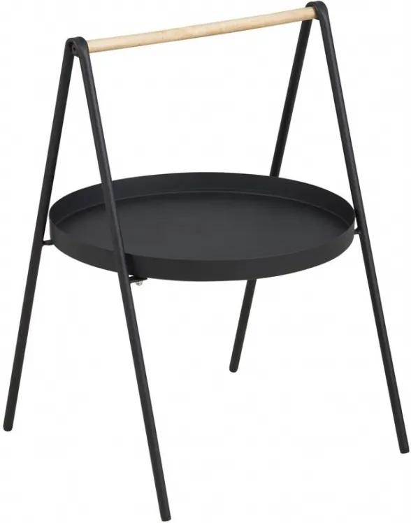 Odkládací stolek Lopes 40 cm, kov, černá