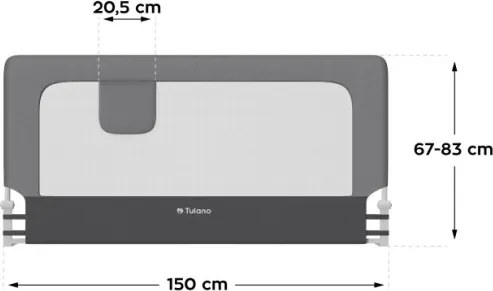 Bezpečnostní zábrana na postel Cover 25 šedá 150 cm