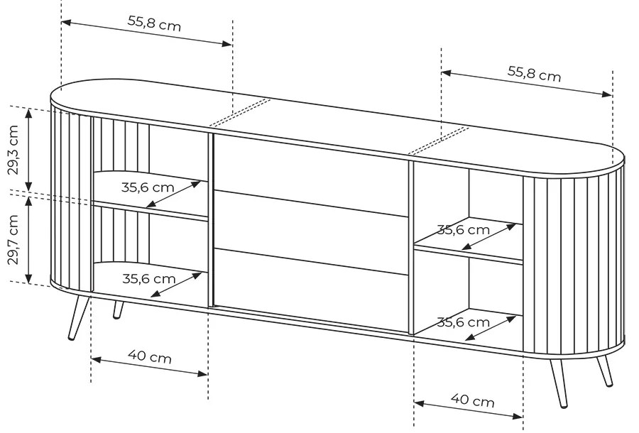 LOVI c | komoda 196 2D3S | 196 cm | dub cremona