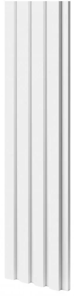 Designový obkladový panel s lamelami MINI, bílý mat, 12,3 x 275 cm