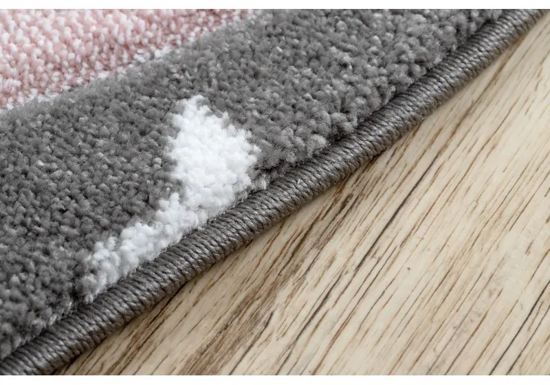 Dywany Łuszczów, Dětský kusový koberec Petit Pony grey kruh, 120x120 (průměr) kruh, růžová, dětský pokoj