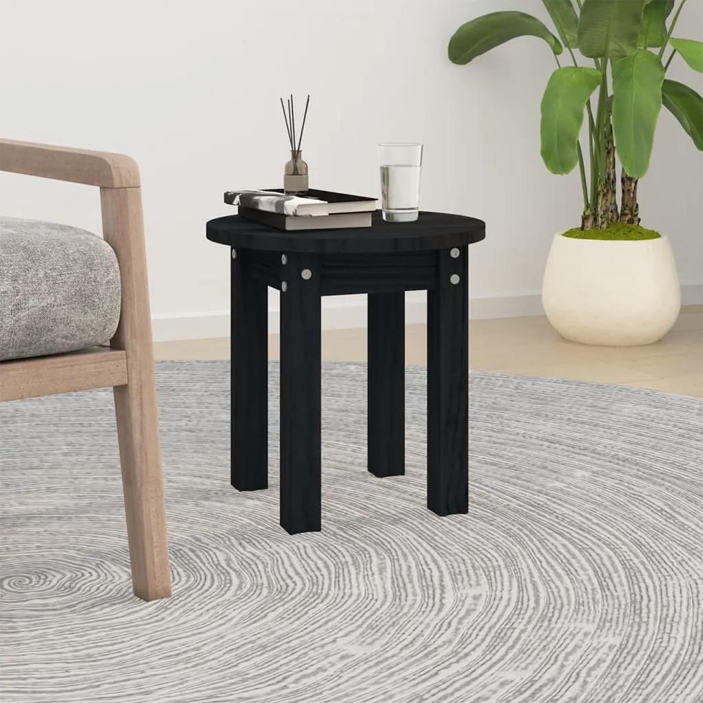 vidaXL Konferenční stolek Ø 35 x 35 cm masivní borové dřevo [822341] Barva: Černá