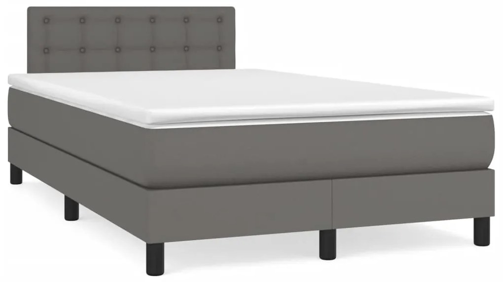 Box spring postel s matrací šedá 120x190 cm umělá kůže