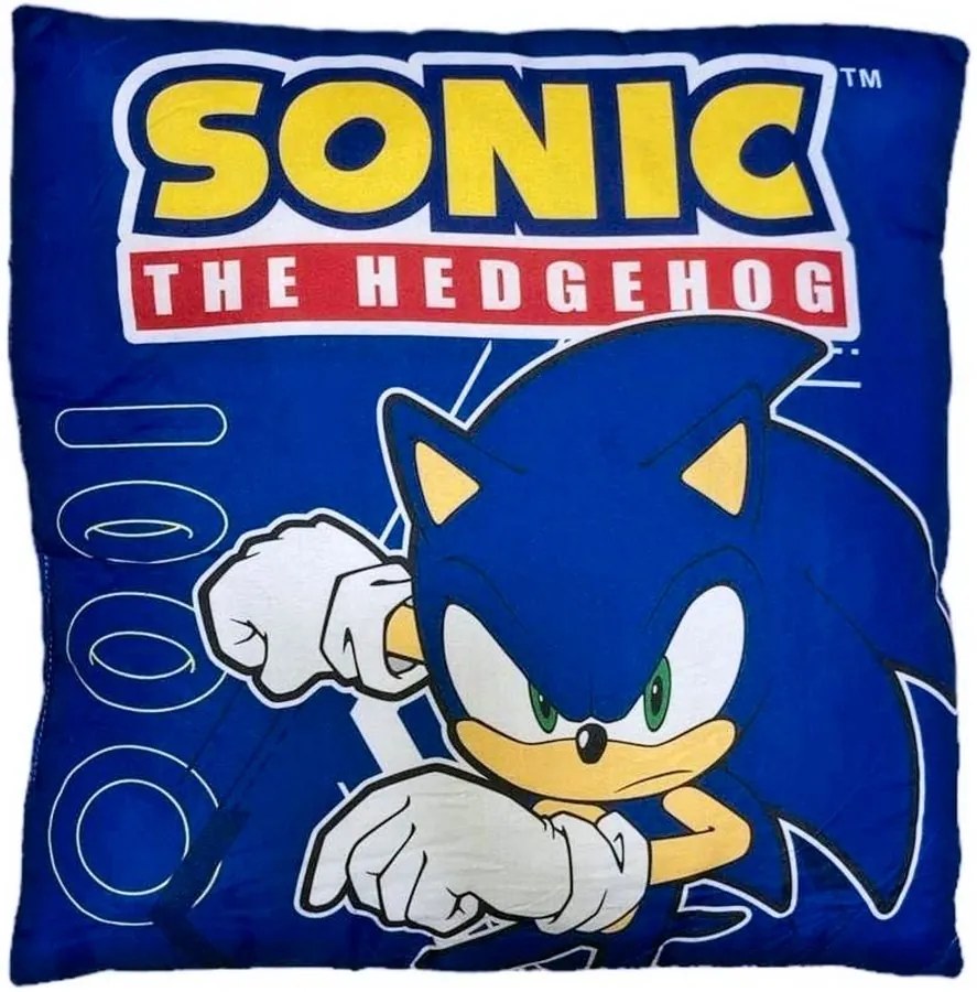Oboustranný polštář Ježek Sonic - 40 x 40 cm