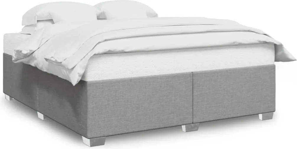 Rám postele bez matrace světle šedý 200 x 200 cm textil 3284499