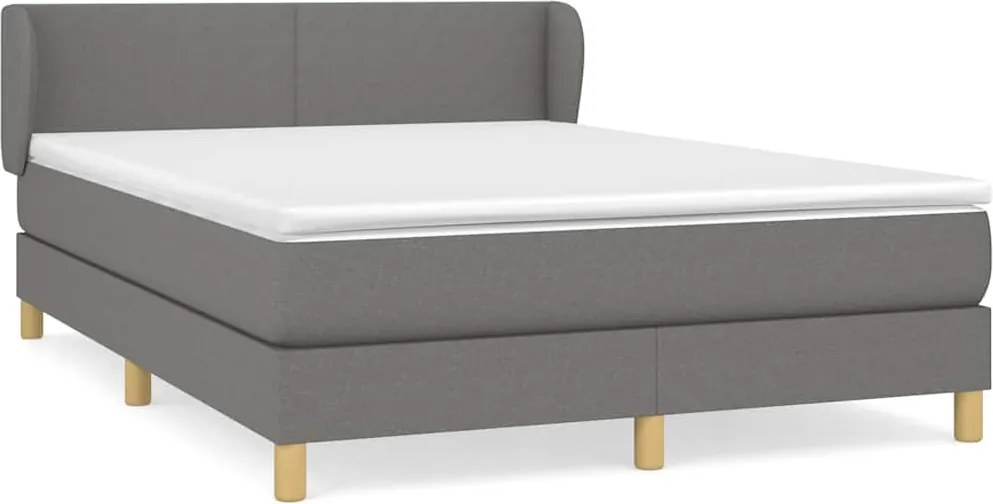 Box spring postel s matrací tmavě šedá 140x200 cm textil 3126646