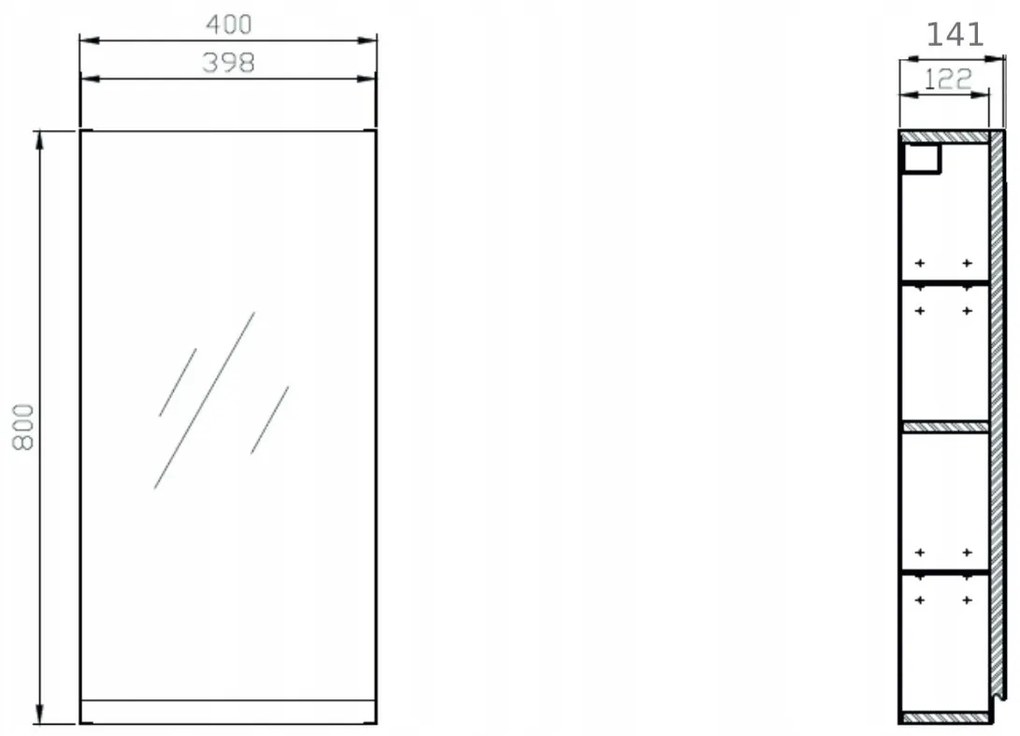 Cersanit Moduo, koupelnová skříňková souprava s umyvadlem na desku 80x45x95 cm, bílá lesklá-dub, S801-447