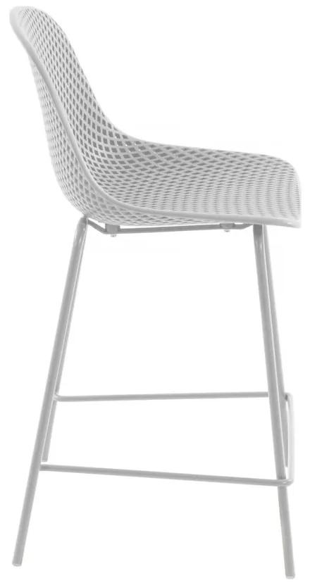 OnaDnes -20% Bílá plastová barová židle Kave Home Quinby 65 cm