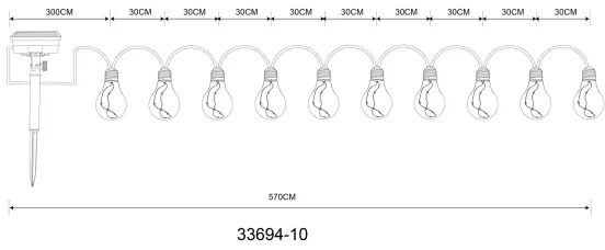 Globo 33694-10 - LED Solární dekorační řetěz 50xLED/0,06W/3,2V IP44