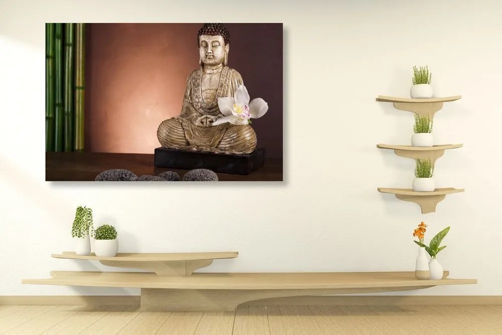 Obraz meditující Budha - 60x40 cm