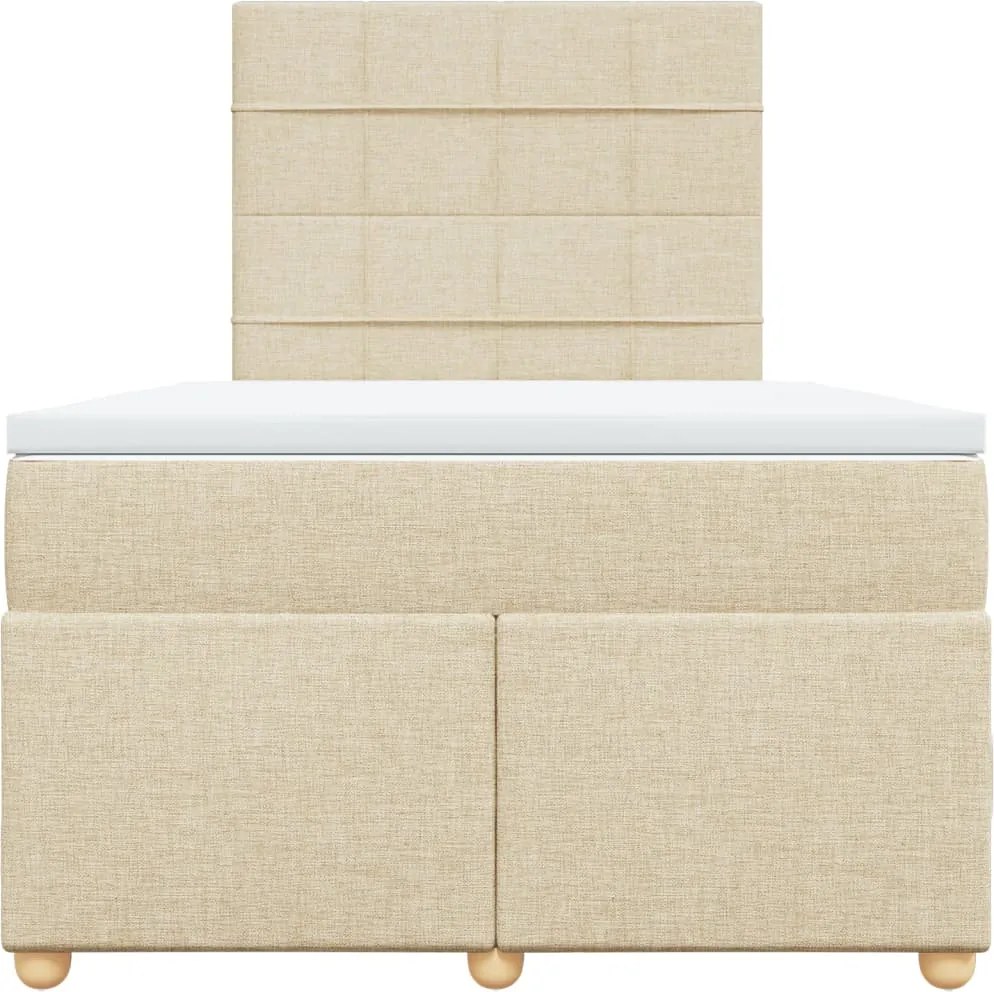 Box spring postel s matrací krémová 120x200 cm textil 3291252