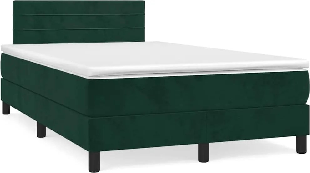 Box spring postel s matrací tmavě zelená 120 x 200 cm samet 3141356