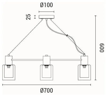 Lustr na lanku SILENCE 6xE14/15W/230V