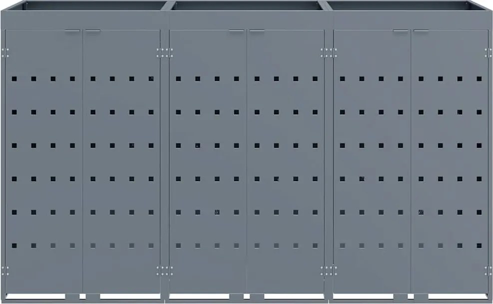 Úložný box na 3 popelnice Světle šedá 204 x 77,5 x 121,5 cm 3394749