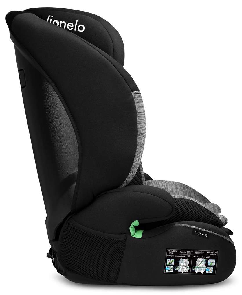 Autosedačka Lionelo Levi I-Size 76 - 150 cm Farba: Black Grey