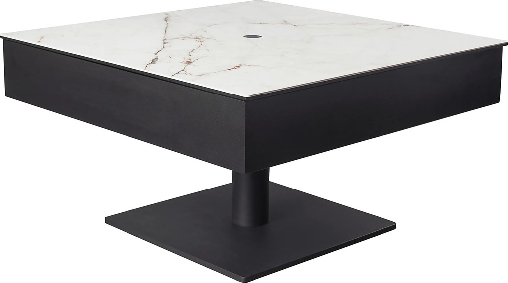 XXXLutz KONFERENČNÍ STOLEK, černá, bílá, kov, sklo, keramika, kompozitní dřevo, 75/75/42-57 cm Dieter Knoll - Konferenční stolky - 000069005601