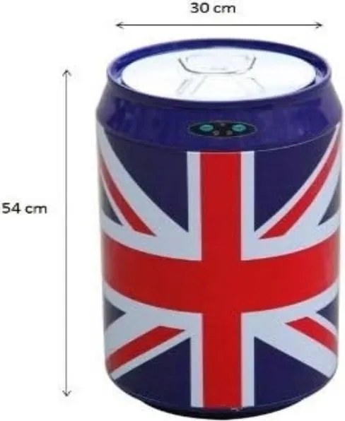 Bezdotykový odpadkový koš 30l nápojová plechovka UK vlajka
