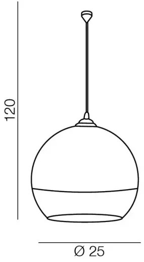 Industriální lustr Silver Ball 25