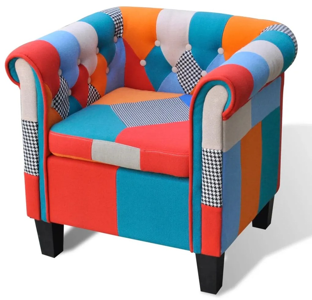 Křeslo patchwork textilní 241027