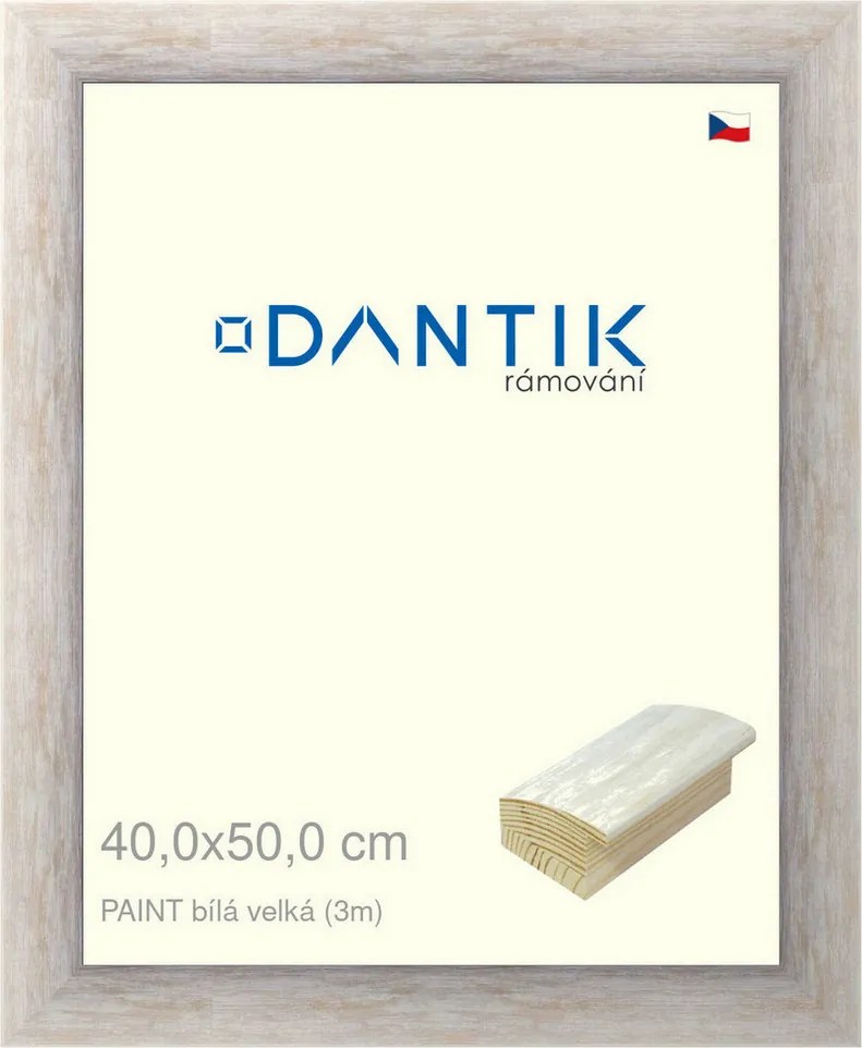DANTIK rámeček 40x50 | PAINT bílá velká (Plexi Čiré)
