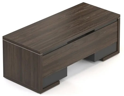 Stůl Lineart 200 x 85 cm + 2x kontejner a krycí panel / Jilm tmavý a antracit
