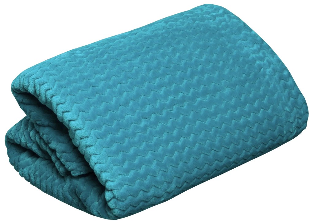 Dekortex Měkoučká deka z mikrovlákna 150x200cm Zig zag Barva: odstín nebesky modré, Rozměr: 150x200cm