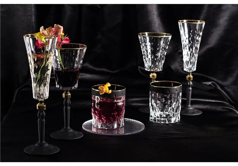 BOHEMIA PRESTIGE CONTE BLACK SKLENICE NA VÍNO 260ML SADA 6 KS