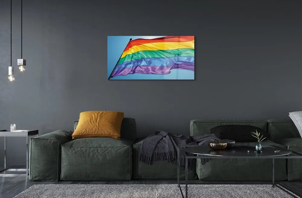 Obraz na skle barevné vlajky 120x60 cm