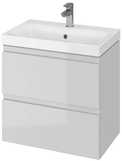 Cersanit - SET skříňka + umyvadlo, šedý lesk, Moduo Slim 60, S801-226-DSM