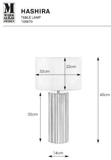 Markslöjd 108670 - Stolní lampa HASHIRA 1xE27/40W/230V bílá/černá