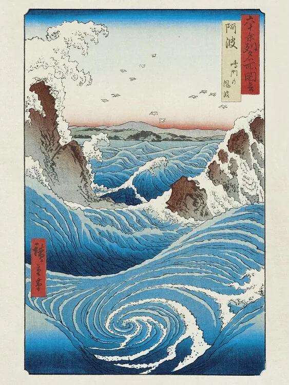 Umělecký tisk Hokusai - Naruto Whirlpool, Utagawa Hiroshige, (30 x 40 cm)