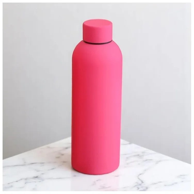 Flamenco Mystique Láhev na vodu 500ML nerezová ocel termoláhev fuchsiová vrstva SOFT TOUCH BD46F