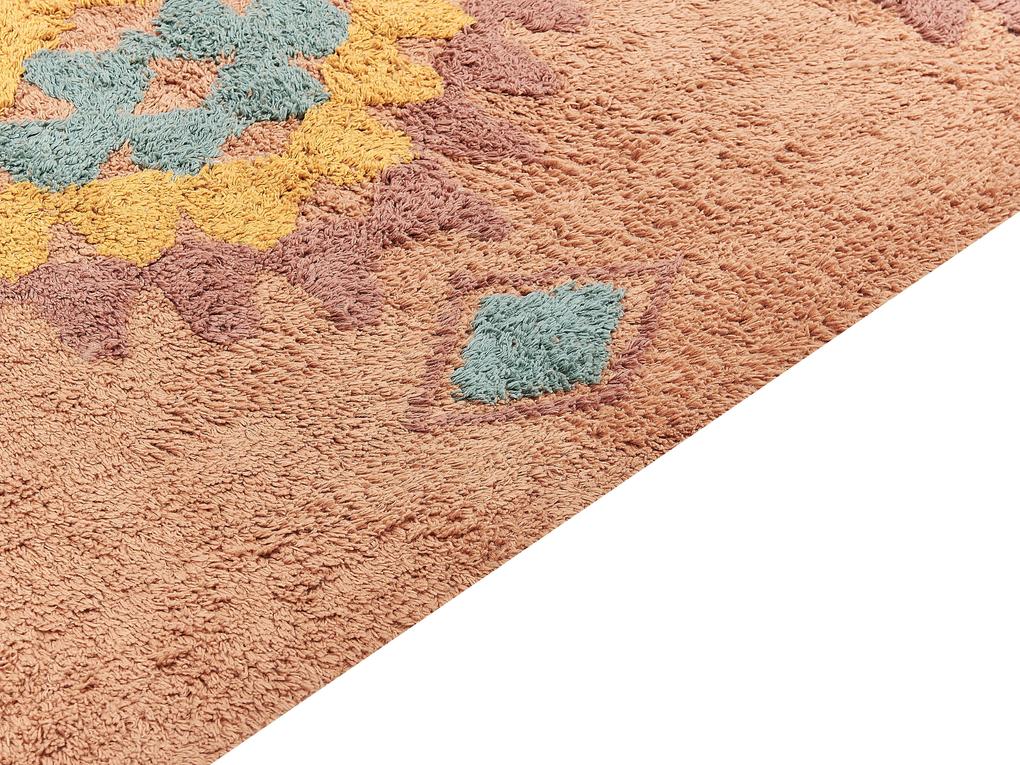 Bavlněný koberec 140 x 200 cm oranžový IGDIR Beliani
