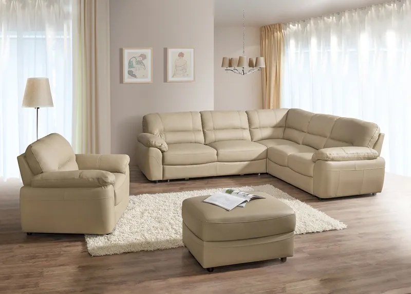 Taburet Baltica, pravá kůže Vyberte čalounění kůže: Madras 215 beige