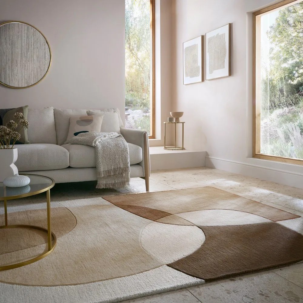Hnědý/béžový vlněný koberec 120x170 cm Glow – Flair Rugs