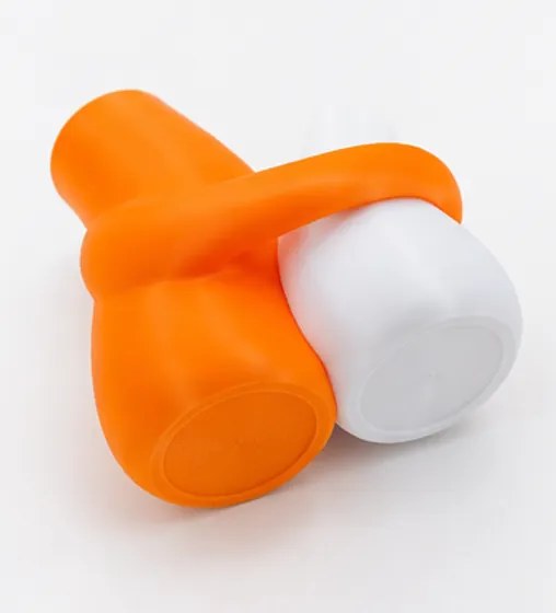 váza, sada 2 ks, styl klasický, plast, 12/15x5/6 cm, oranžová/bílá, Dekorino VD0260017
