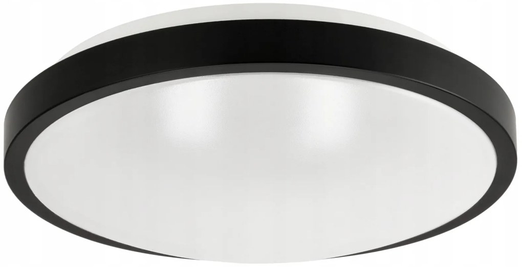 BERGE Kulaté černé přisazené stropní svítidlo N/T 2x E27 + 2x LED žárovka