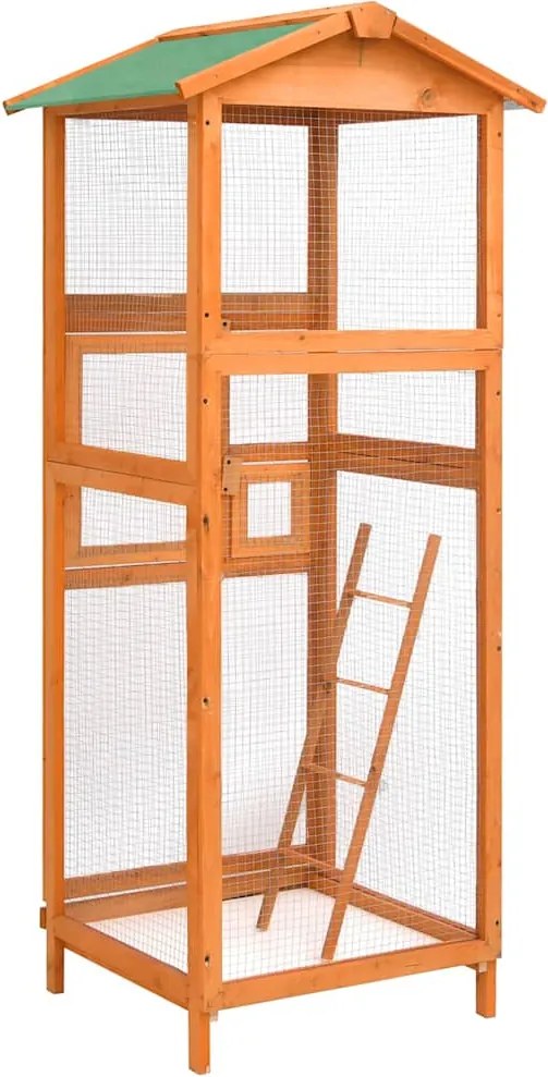 Ptačí klec 68 x 62 x 166 cm masivní jedle 171457