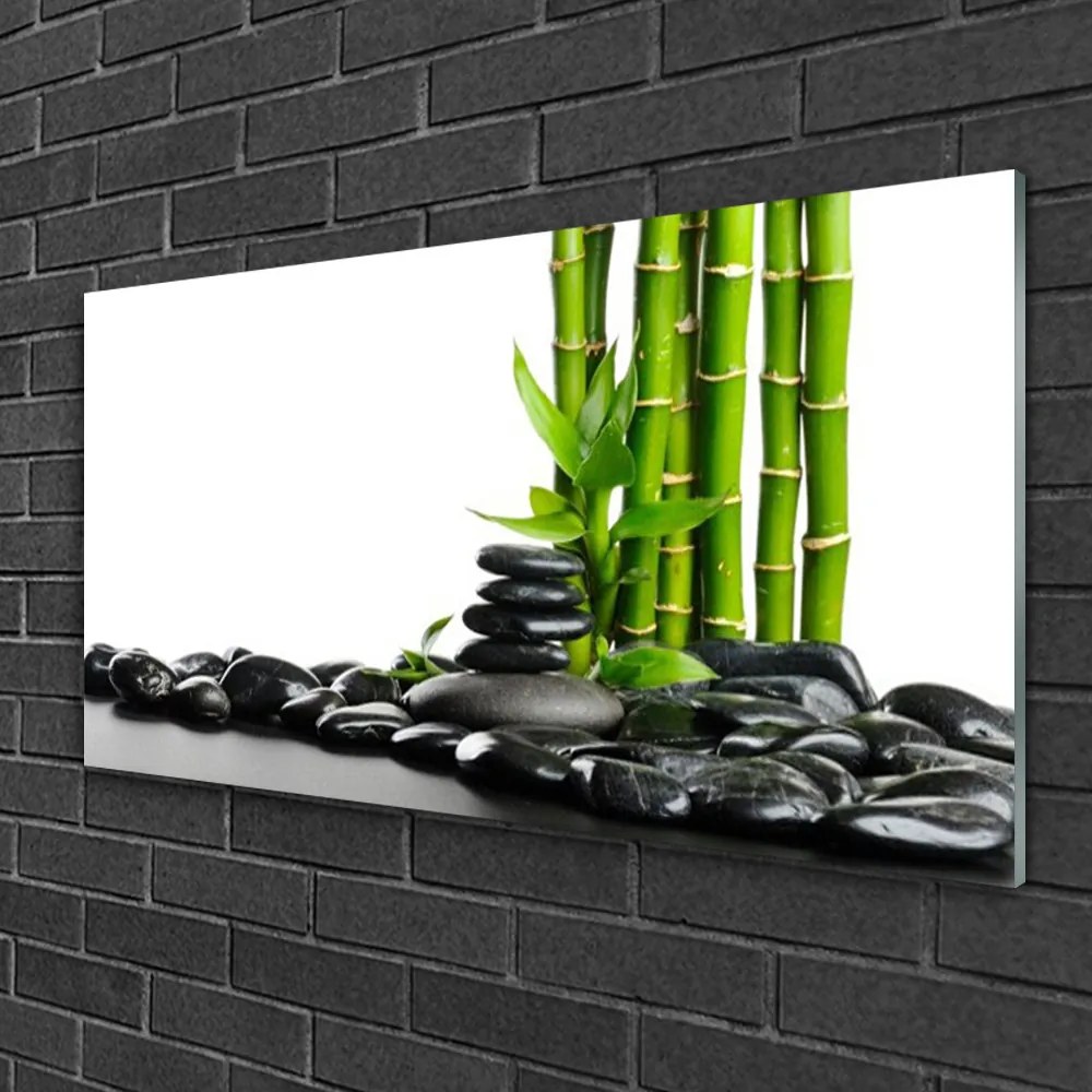 Obraz na skle Bambus Kameny Umění 120x60 cm