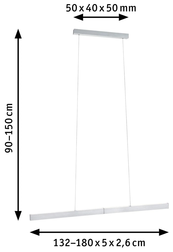 Paulmann 79815 Aptare, ZigBee závěsné svítidlo LED 18W, 2700K, nastavitelná šířka, svítí nahoru/dolů, dálkové ovládání