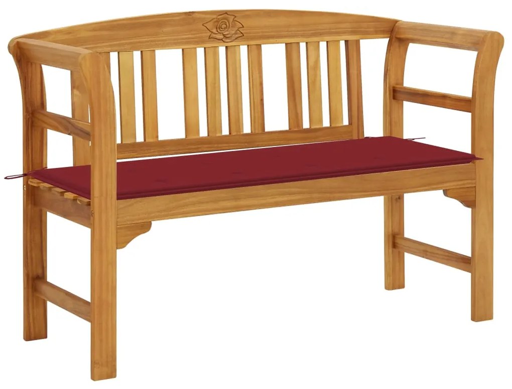 3064302 vidaXL Zahradní lavice s poduškou 120 cm masivní akáciové dřevo