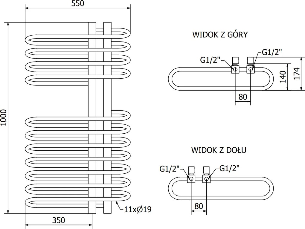 Mexen Ops, elektrické topné těleso 1000x550 mm + topné těleso 600 W, černá, W122-1000-550-2600-70