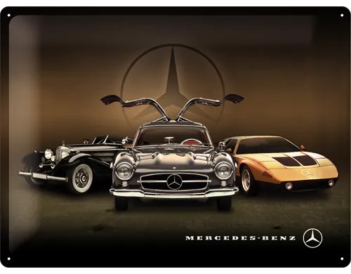 Postershop Plechová cedule: Mercedes-Benz (3 auta) - 30x40 cm