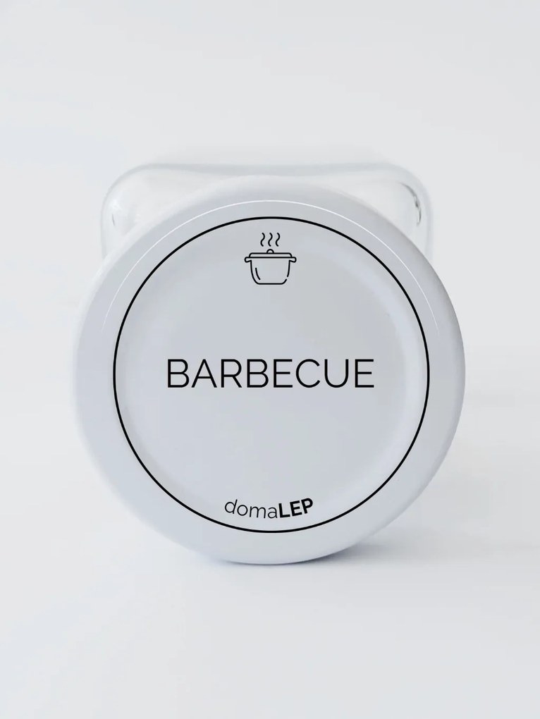 Samolepka na kořenky BARBECUE průhledná 5 cm základní písmo