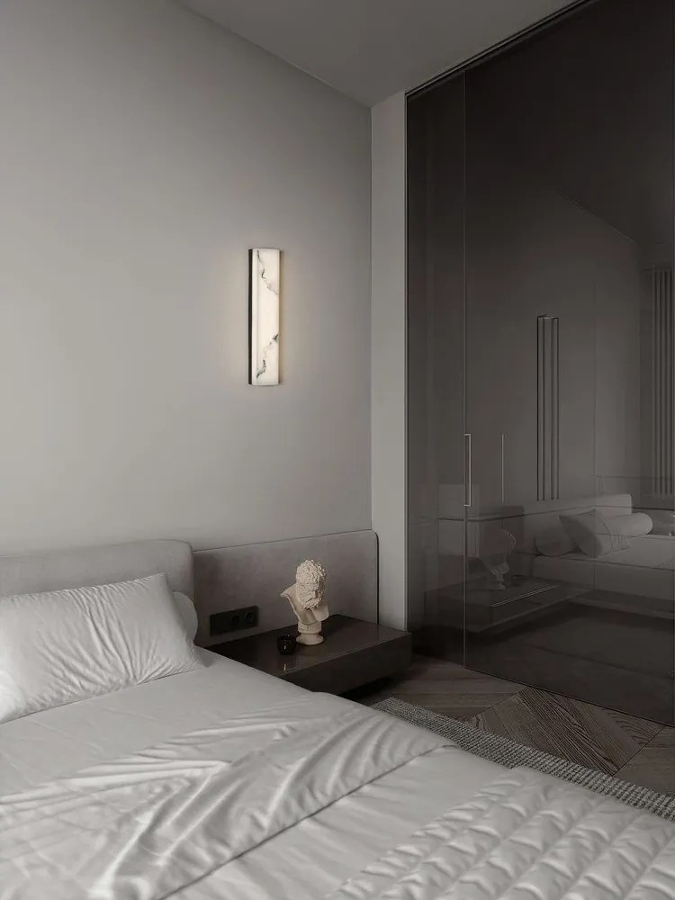 Bílé/matně černé LED nástěnné svítidlo v dekoru kamene Shado – Nova Luce