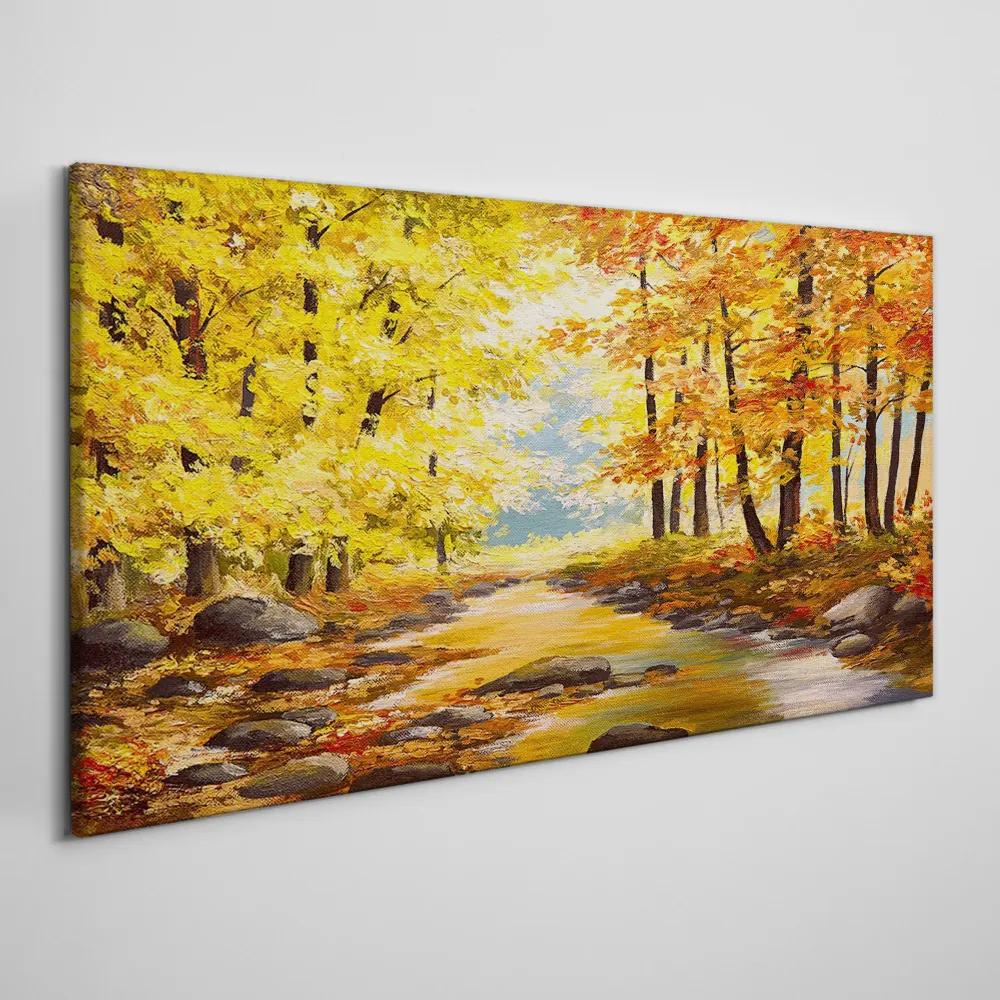 Obraz na plátně Podzimní lesní malba